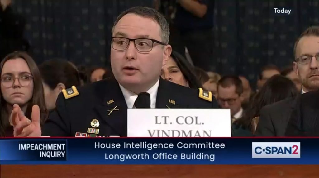 Tuesday testimony: Vindman, for the record - The Wash