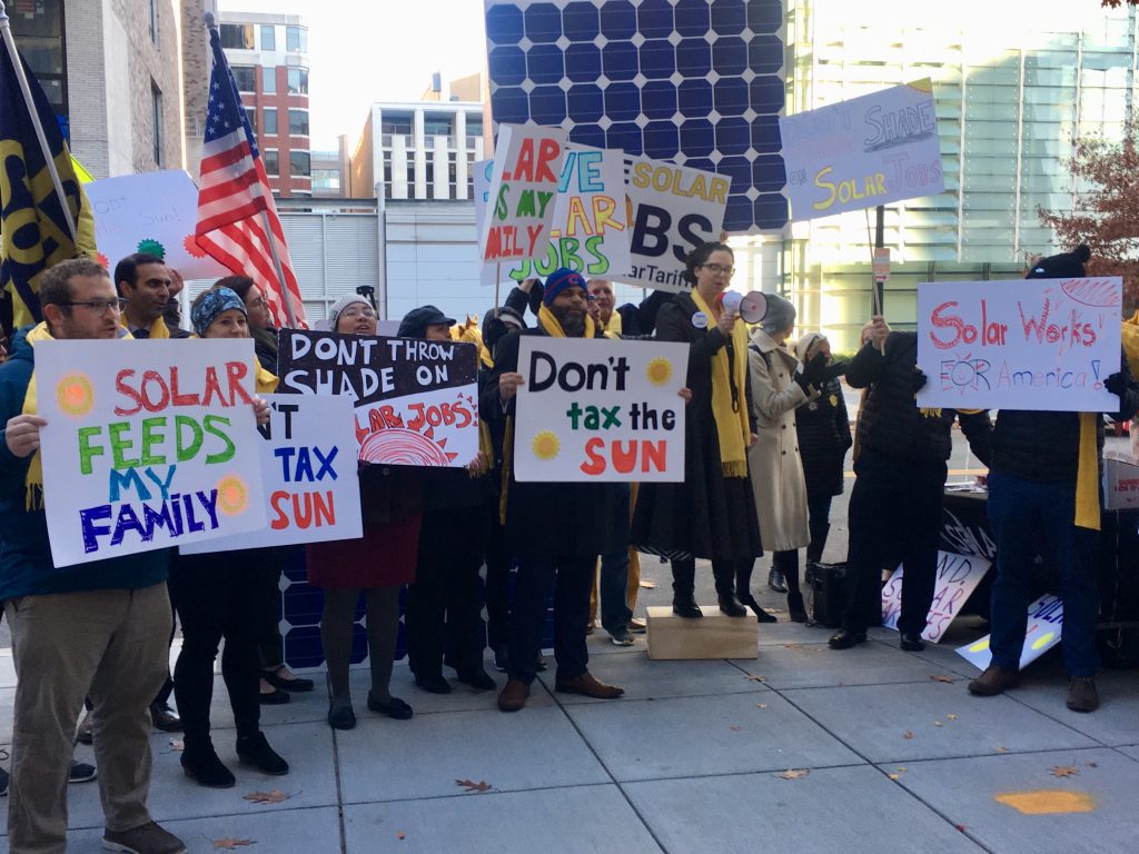 Protesters demand trade commissioners end solar tariffs - The Wash