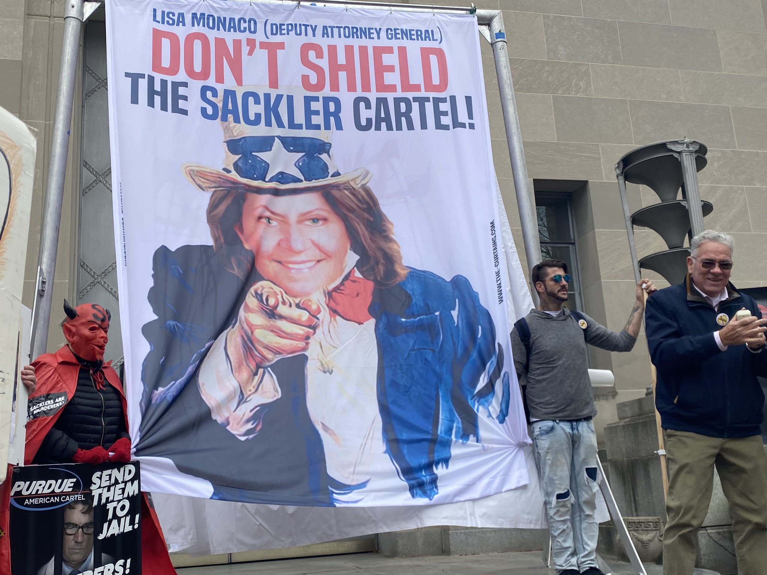 Protestors demand Sackler family to be prosecuted in wake of opioid ...